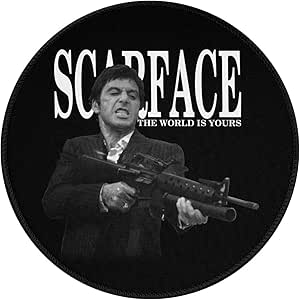 Amazon.co.jp: Tony Montana Scarface Mouse Pad, Round Shape, Lightweight ...