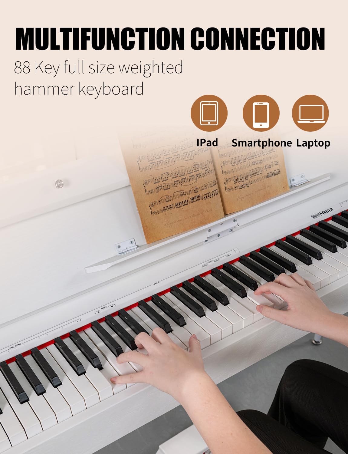 Snapklik.com : UISCOM 88 Key Weighted Home Digital Piano- Wooden Desk ...