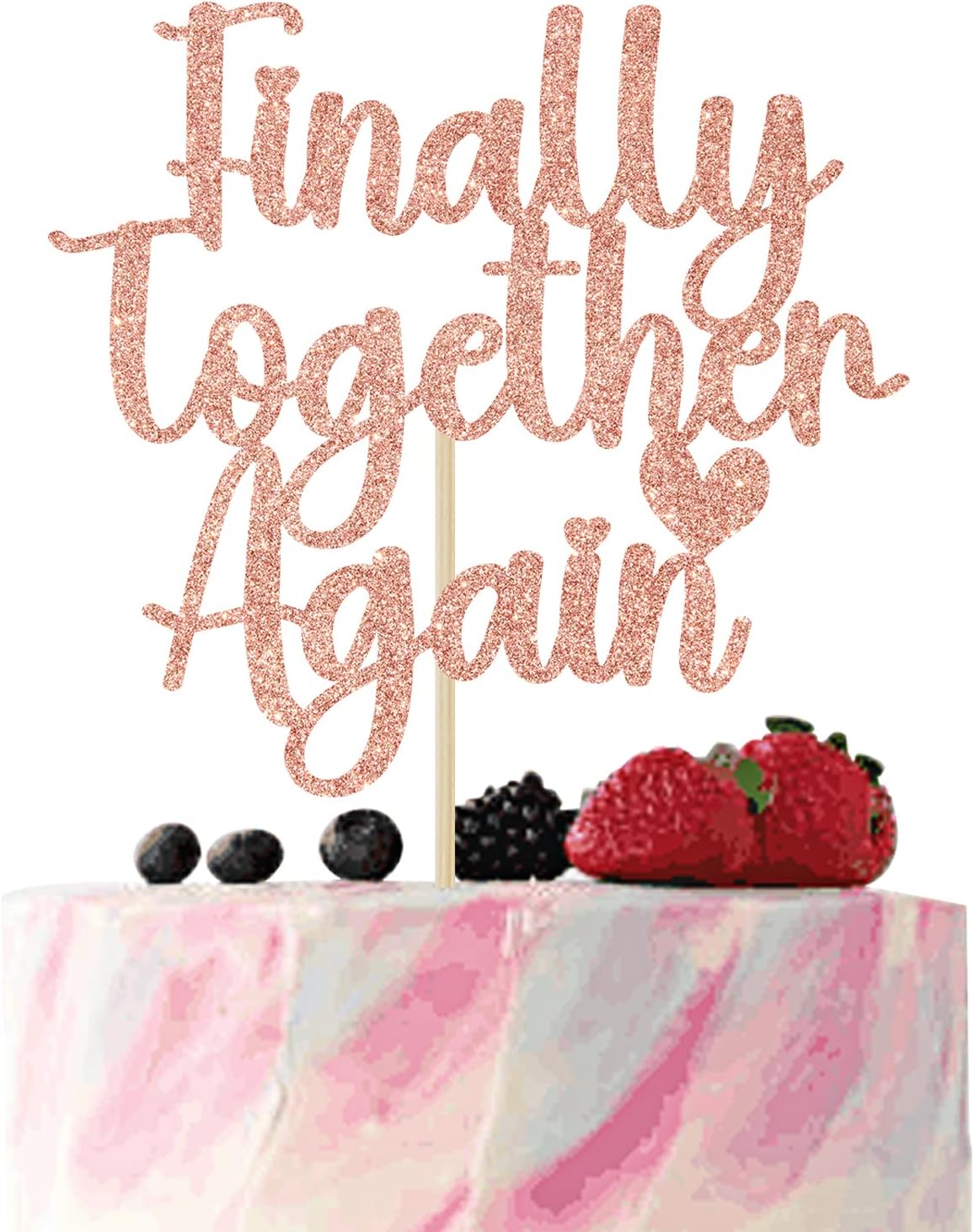 Amazon.com: Finally Together Again Cake Topper, Let's Get Together ...