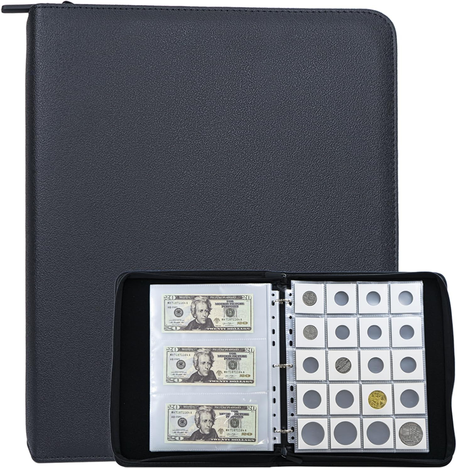 Amazon.com : Coin & Cash Collection Book, Binder Holder Album with 200 ...