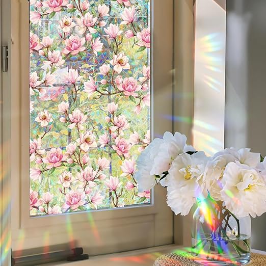Amazon.com: GORGECRAFT 39.4x17 Inch Rainbow Window Privacy Film Stained ...