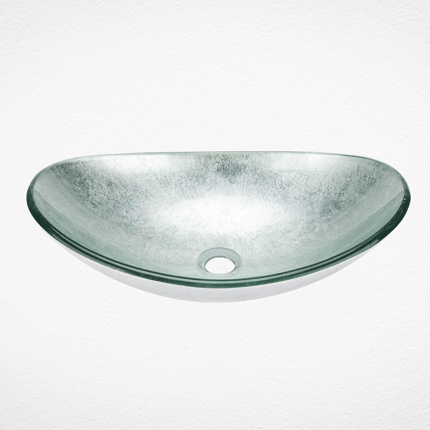KLINCAIR Oval Vessel Sink Artistic Tempered Glass Vessel Sinks Basin ...