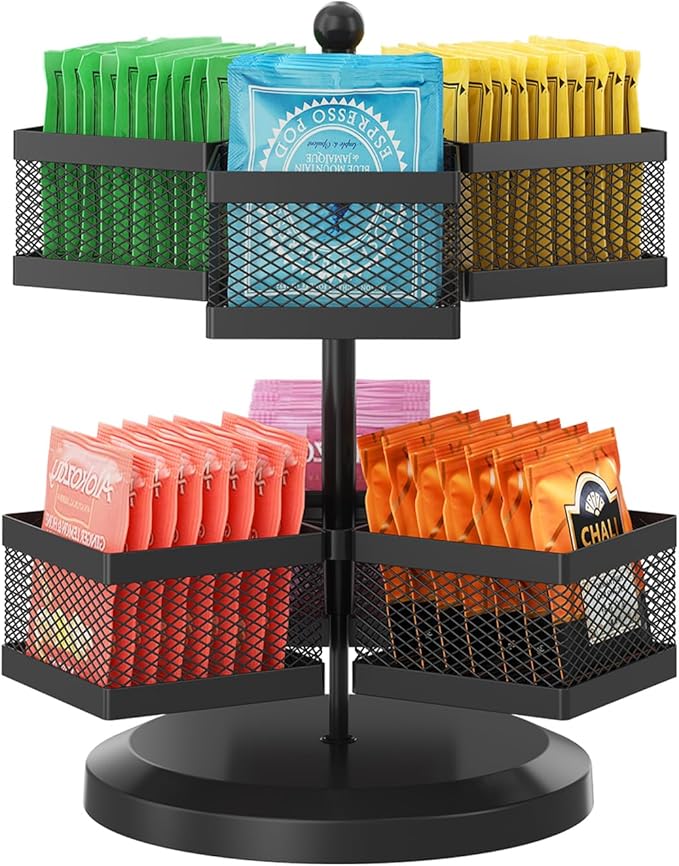 Amazon.com: iDavosic.ly 2 Tier Tea Bag Organizer, Packet Storage Holder ...