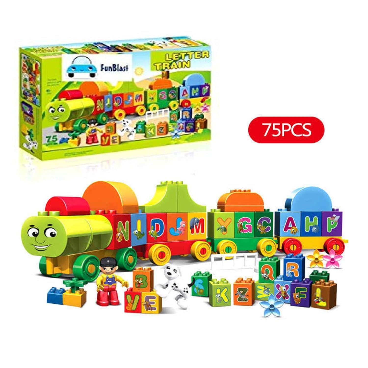 Buy FunBlast Alphabet Train Set for Kids - Educational Model Vehicle ...