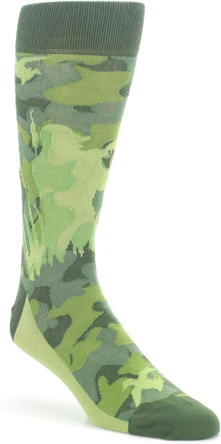 Amazon.com: Statement Sockwear Green Camo Duck Hunting Men's Dress ...