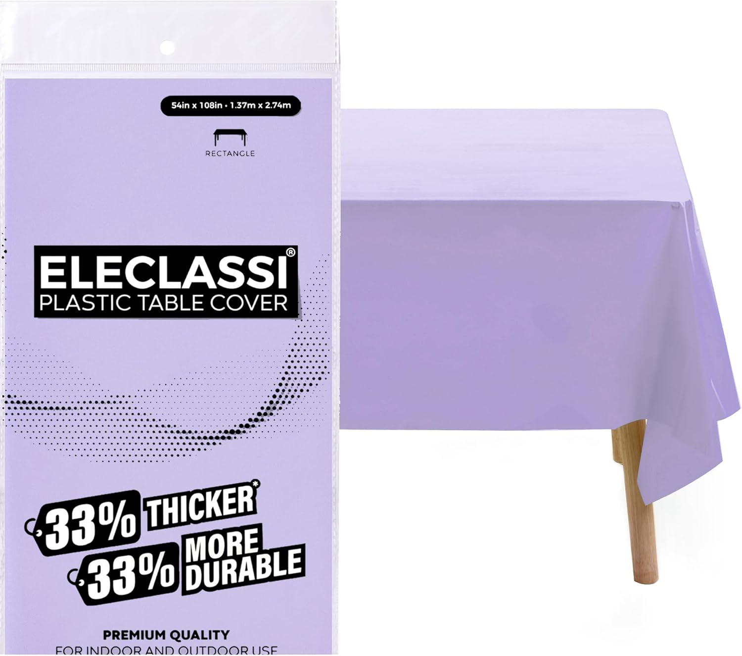 Amazon.com: Eleclassi Lavender 12 Pack Premium Disposable Plastic Tablecloth 54 x 108 in - Party ...