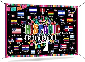 Amazon.com: Mocsicka Hispanic Heritage Month Banner Decorations Latin ...