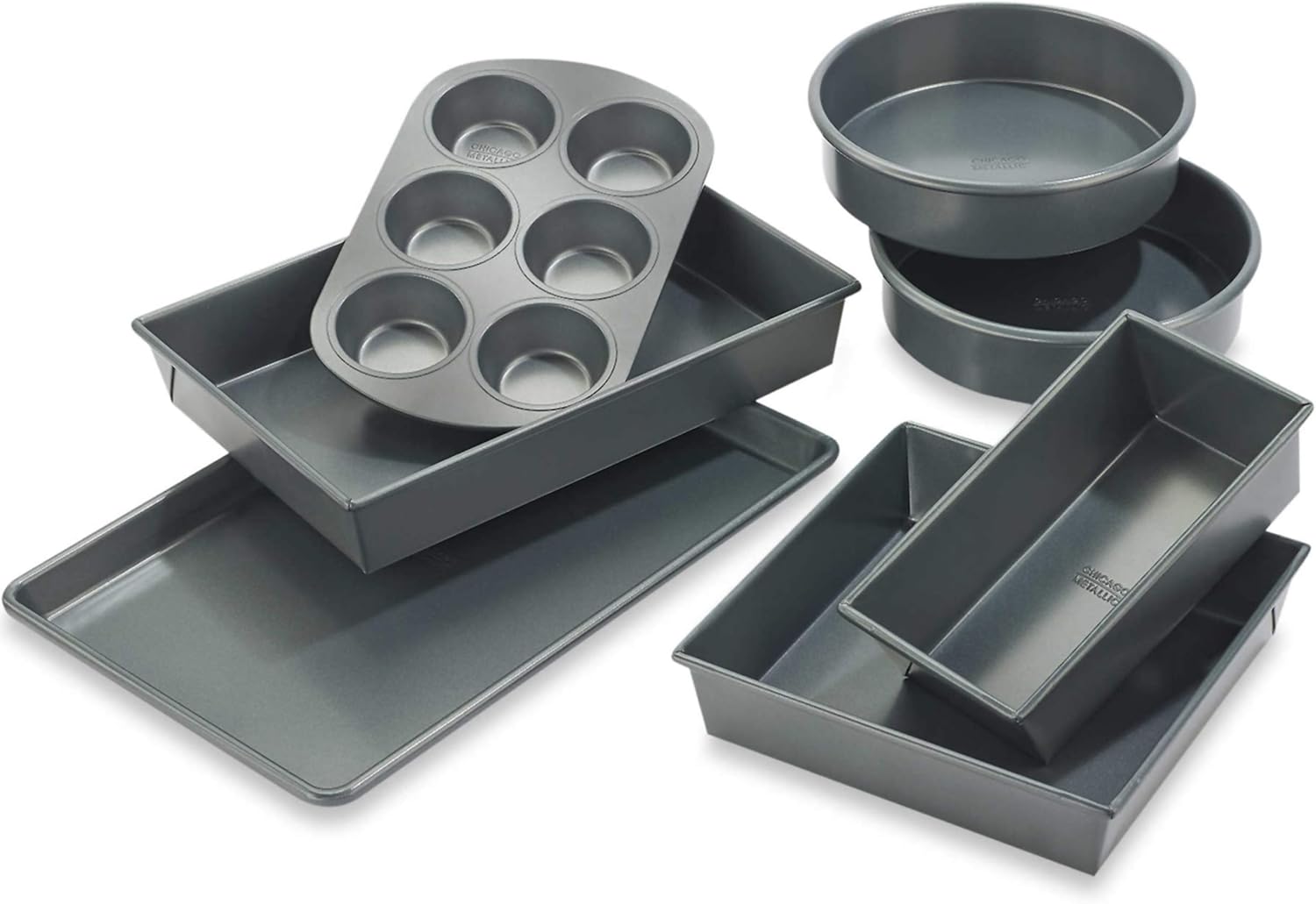 Amazon.com: Chicago Metallic Professional 7-piece Non-Stick Bakeware ...