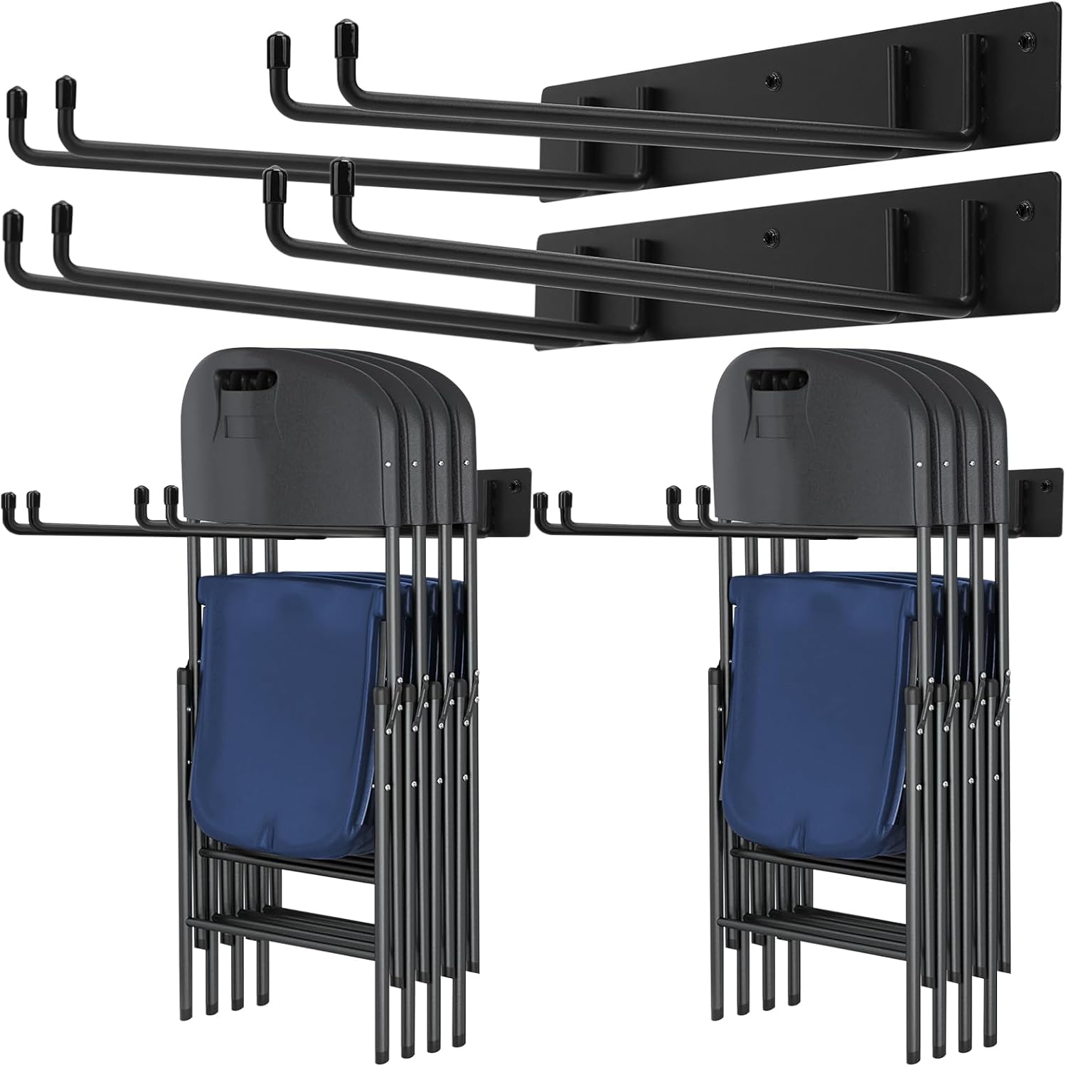 Neiteli Folding Chair Rack,Metal Folding Chair Storage Rack - 2-Pack ...