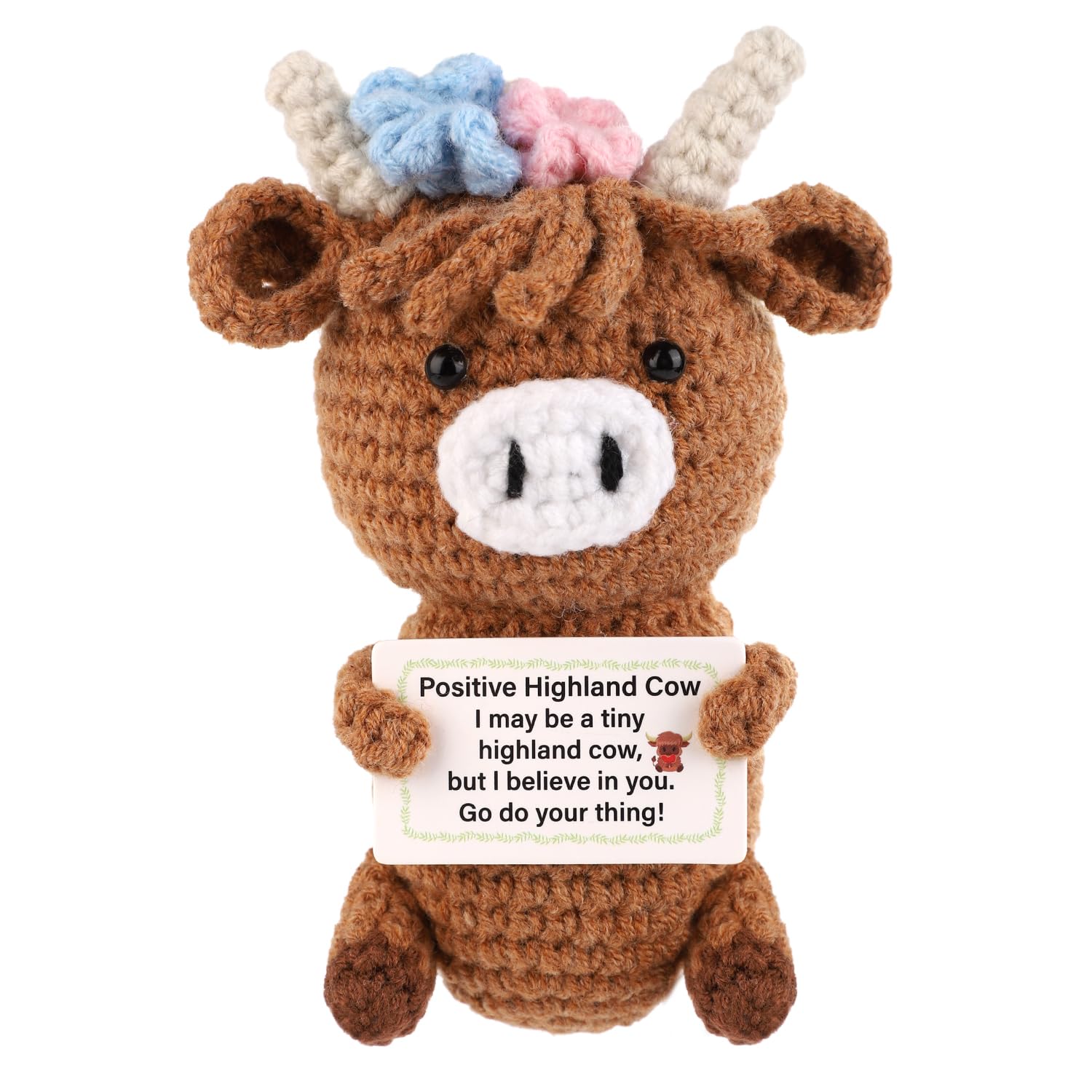 lasuroa Positive Highland Cow, Crochet Highland Cow Positive Animal ...