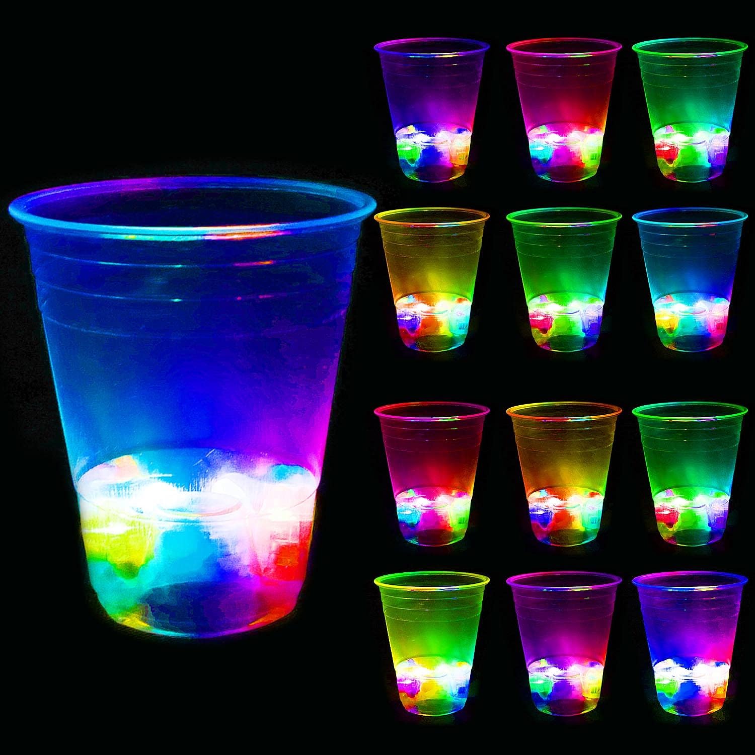 Amazon.com | UPZAI LED Old Fashioned Glasses: 10oz Liquid Activated ...