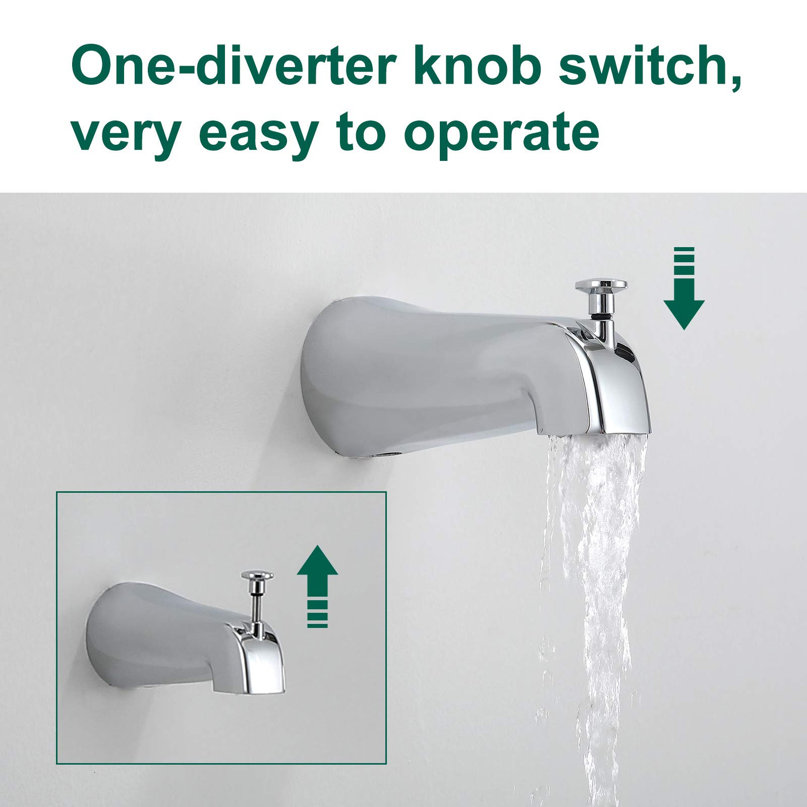 Shower Faucet Set With Tub Spout,Shower Trim Kit With Pressure Balanced ...