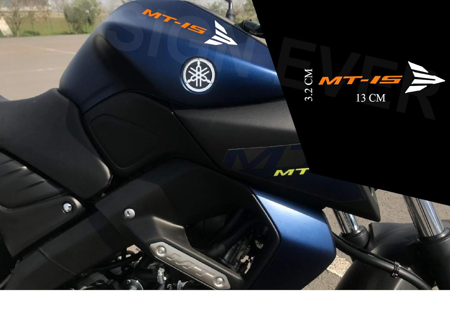 SIGN EVER Yamaha Mt 15 Logo Bike Stickers for Tank Sides Visor Mudguard ...
