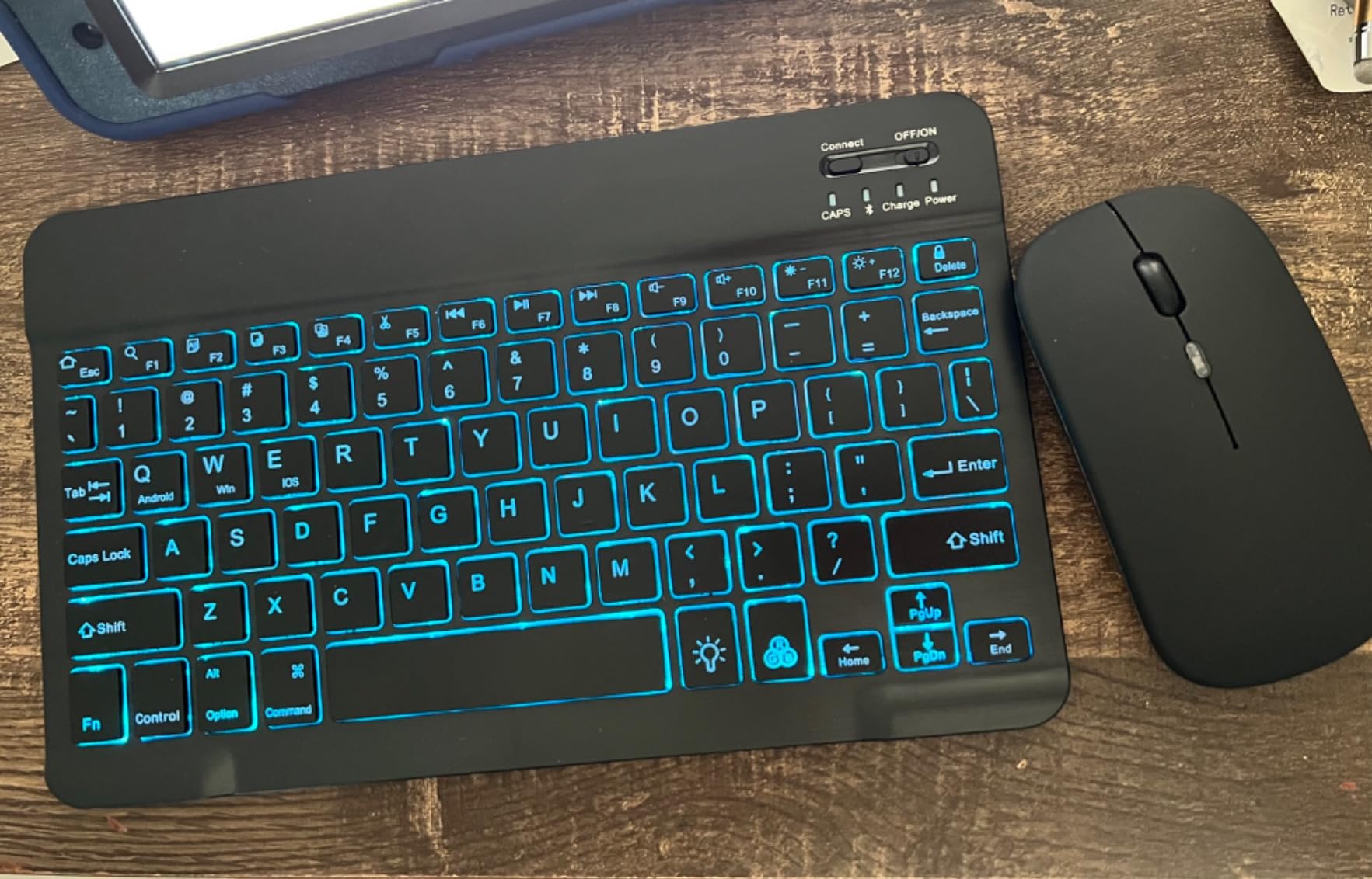 Backlit Bluetooth Keyboard and Mouse Combo for iPad Air Pro Mini Tablet ...