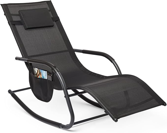 Mondeer Swingliege, Schaukelliege mit Kopfstütze und Seitentasche ...