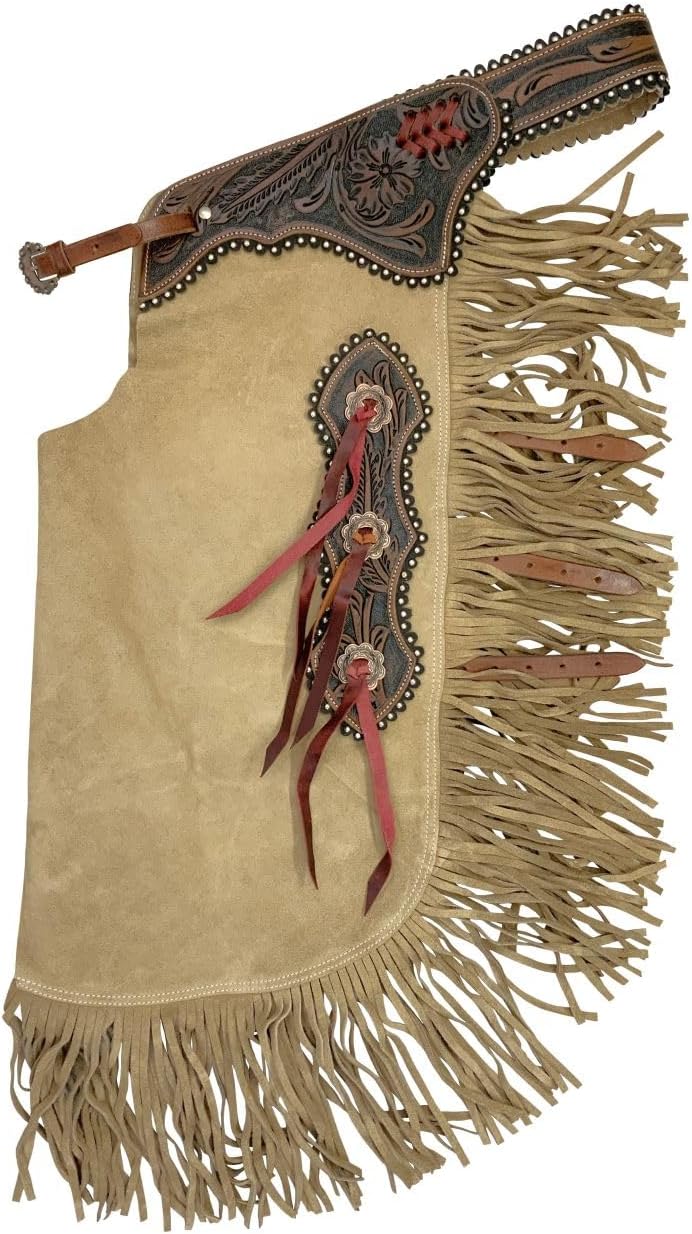 Amazon.com : Showman Wildflower Tan Chinks : Sports & Outdoors