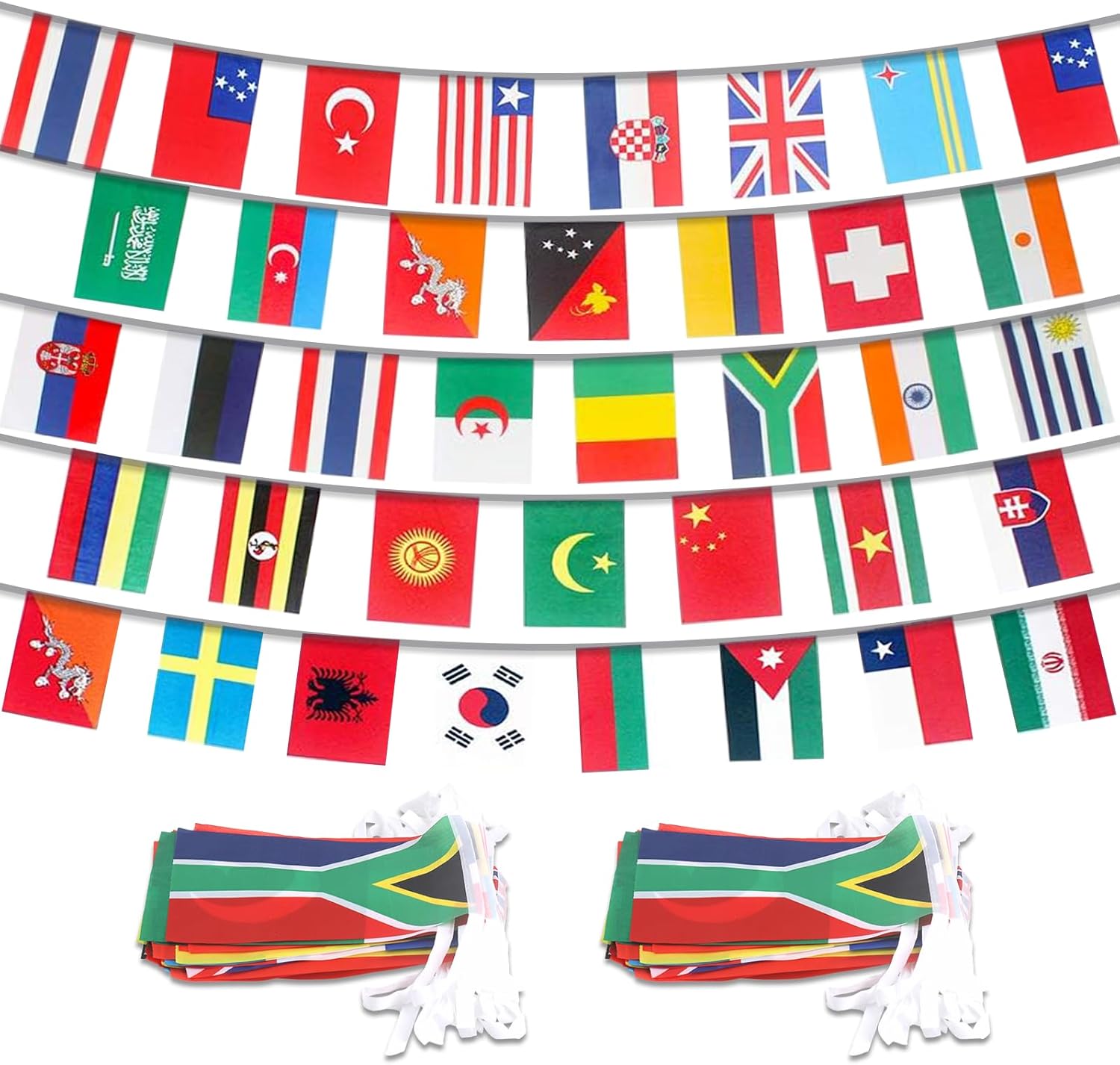 Amazon.com: 100 Countries String Flag Pennant Banner, Small Mini ...