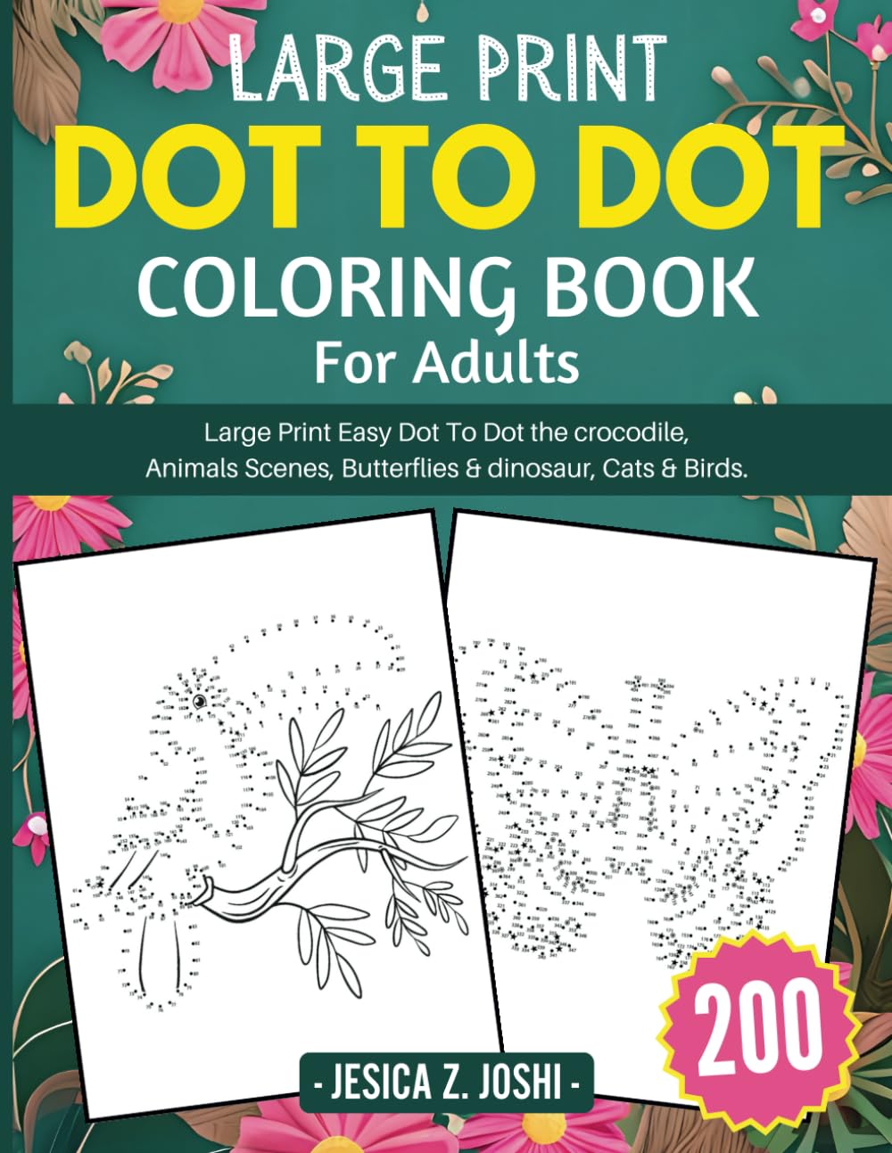 Amazon.com: 200 Large Print Dot To Dot Coloring Book For Adults: Large ...