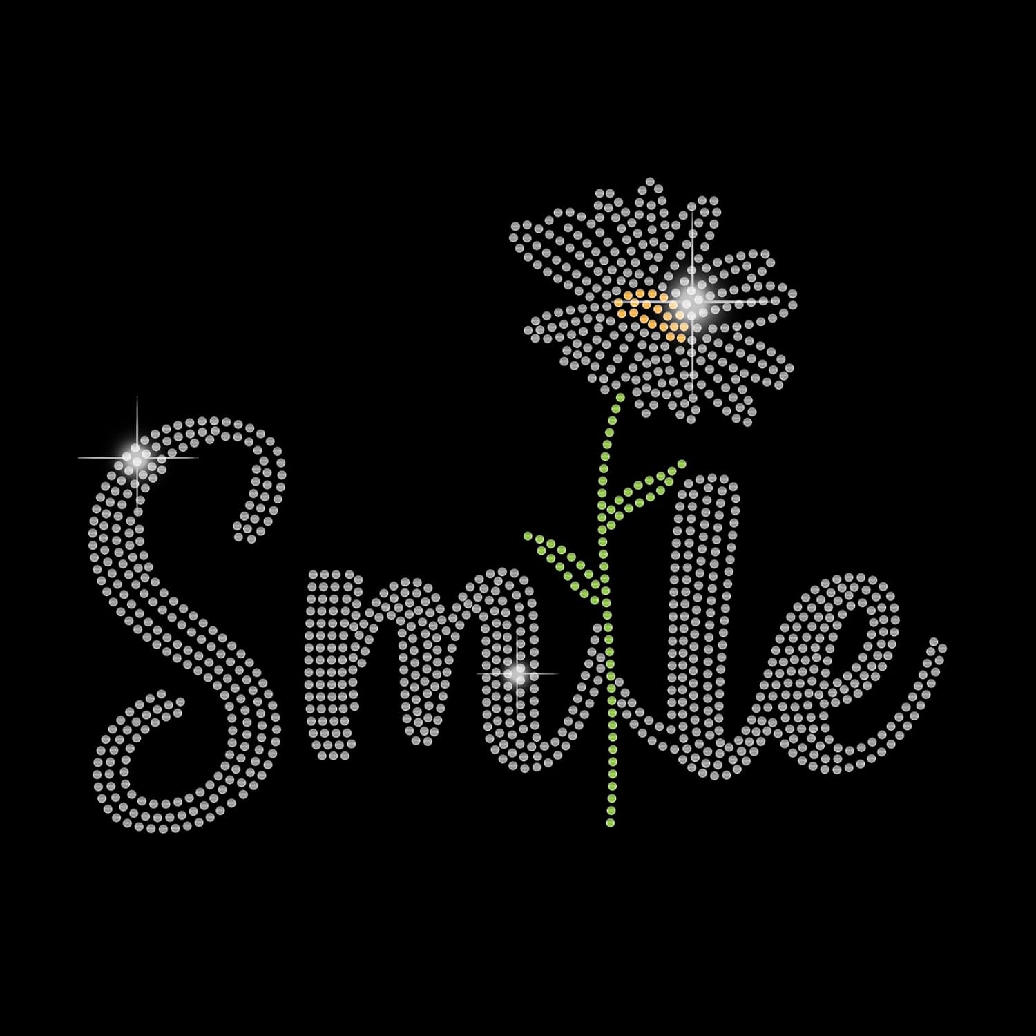 Amazon.com: SUPERDANT Smile Rhinestone Letters Iron Hotfix Transfer ...