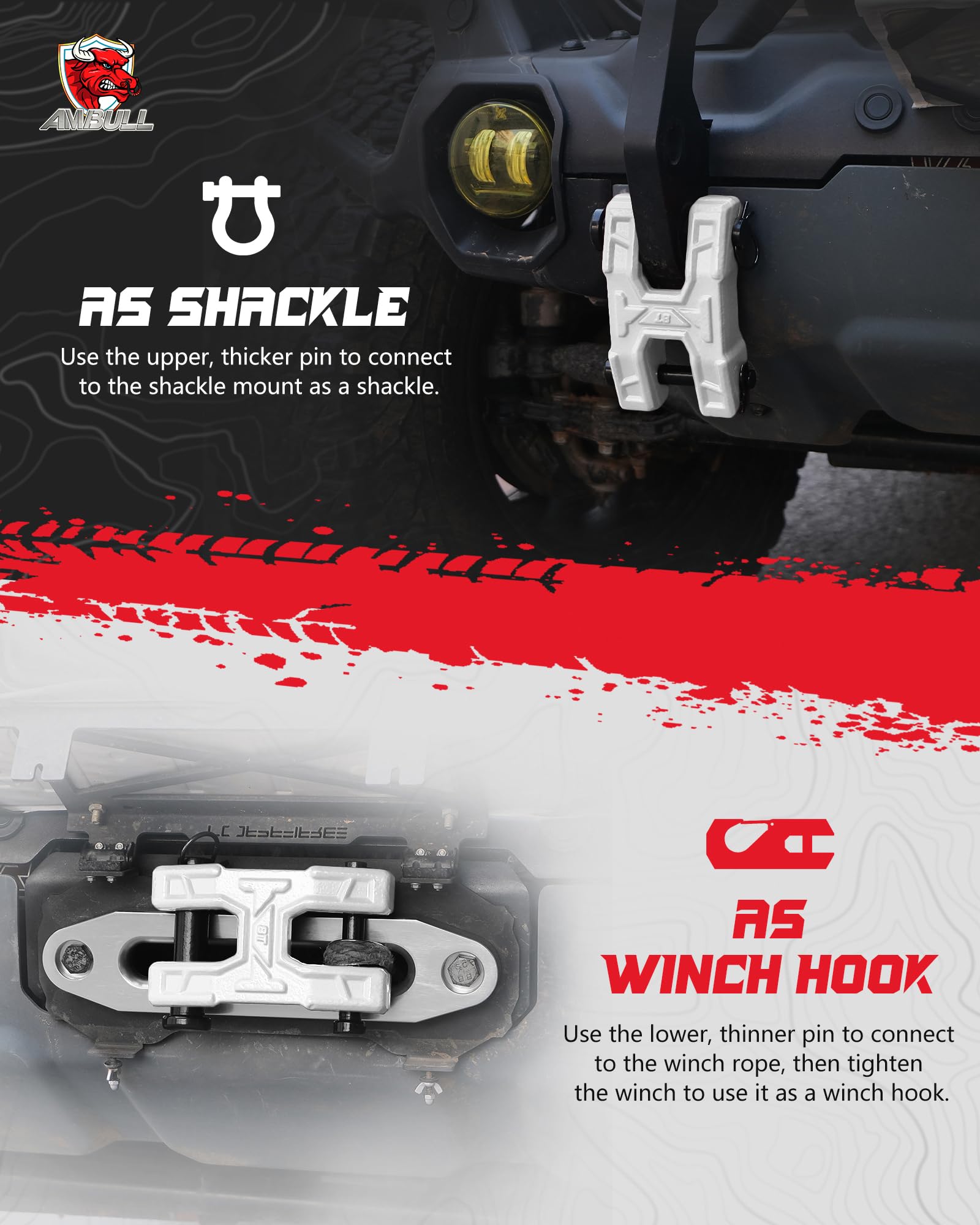 Snapklik.com : H-Shaped Winch Fairlead Hook, Heavy Duty Towing Winch ...