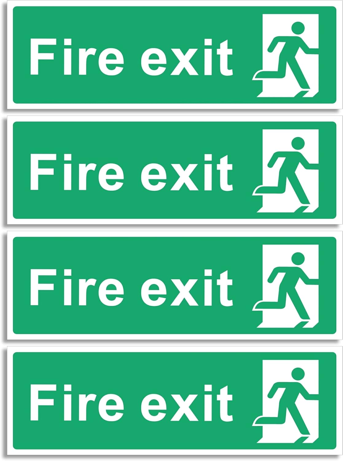 Rubigo – 1/2/4/6 Pack Fire Exit Sign - No Arrow – Safety Signs ...