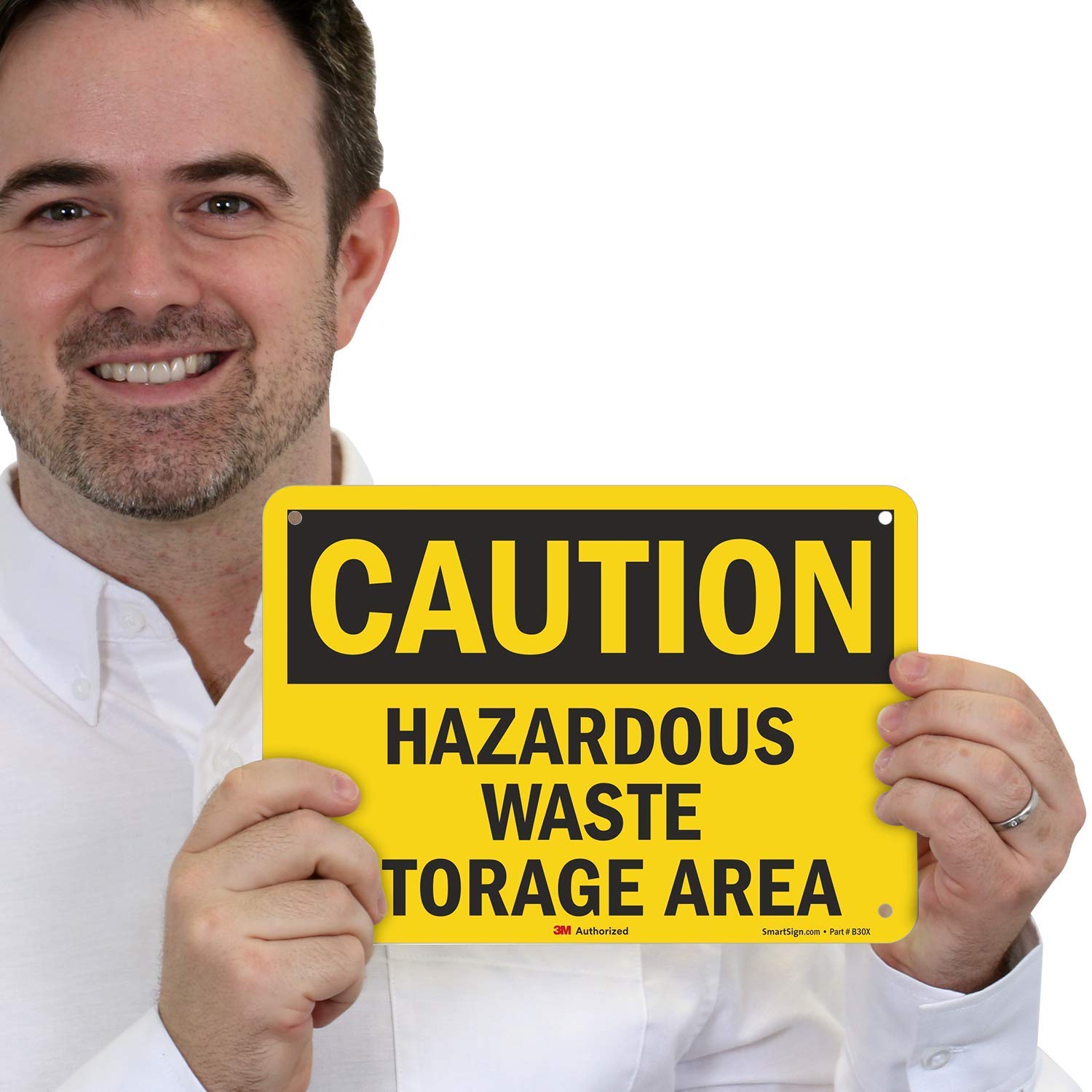 Caution Hazardous Waste Sign Hazardous Material Storage Area 10 X 14"