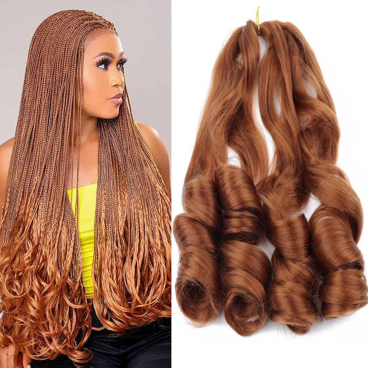 Amazon.com : 9 Pack French Curly Braiding Hair 22 Inch Bouncy Braiding ...