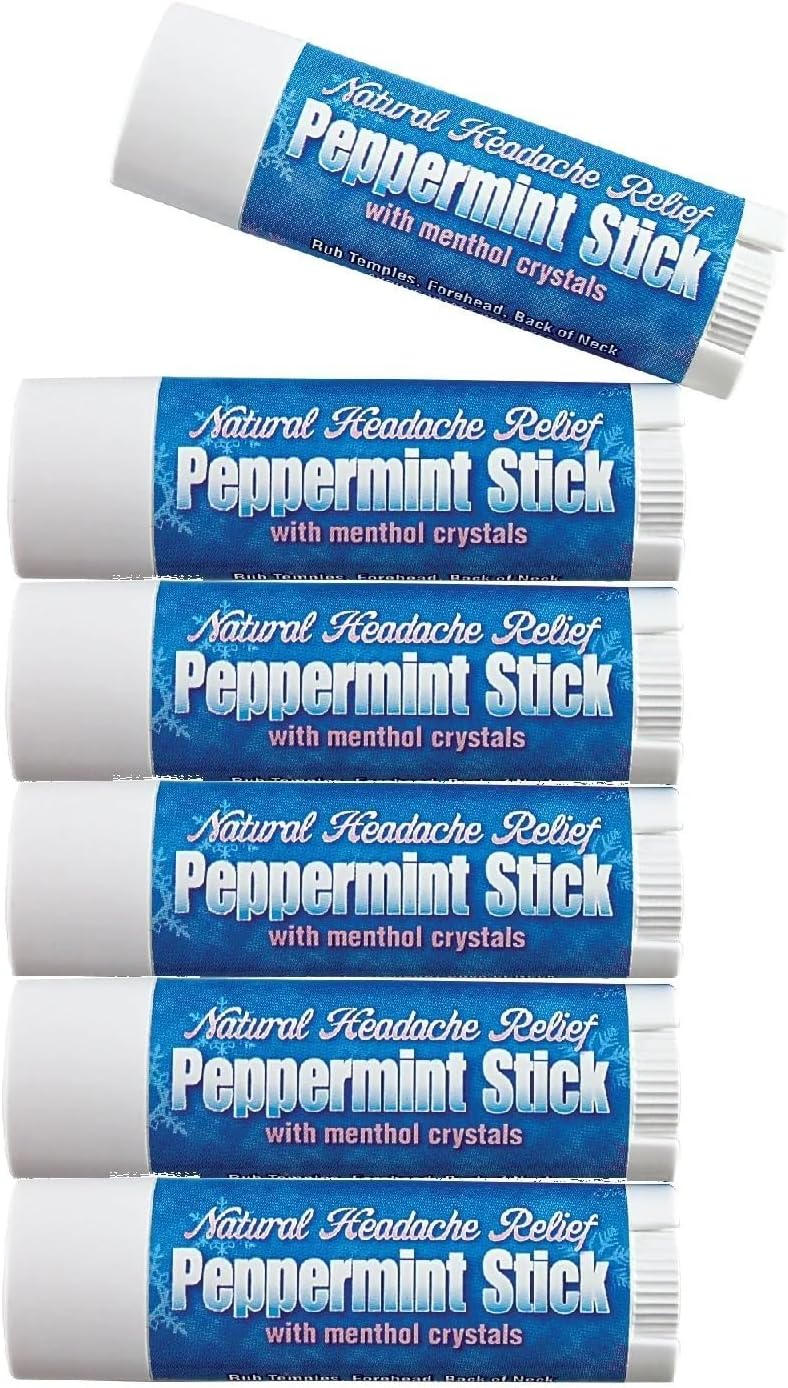 Amazon.com: 6 Pack Peppermint Sticks Menthol Crystals Rosemary Headache ...
