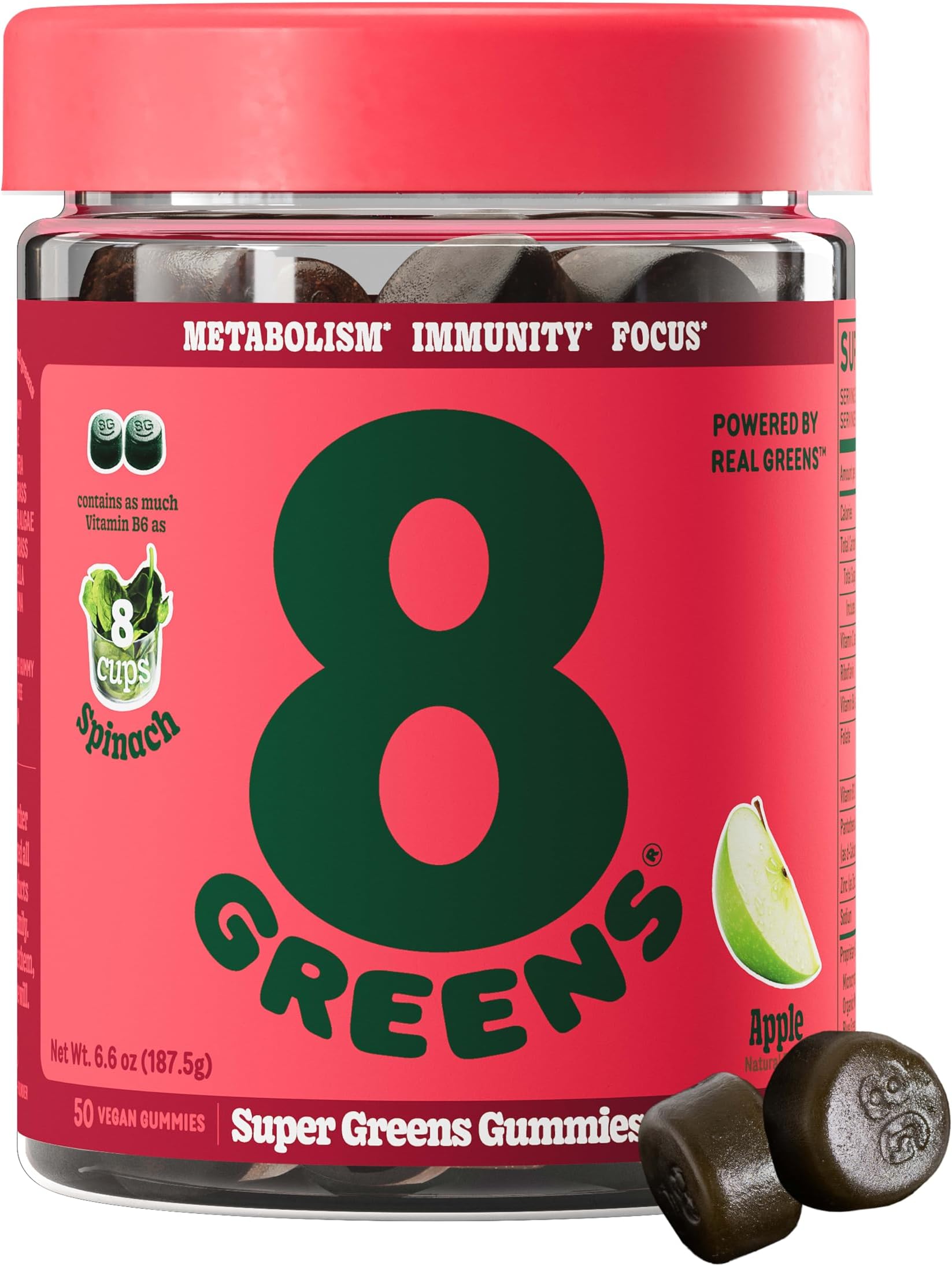 Amazon.com: 8Greens Daily Greens Gummies - Superfood Booster, Energy ...