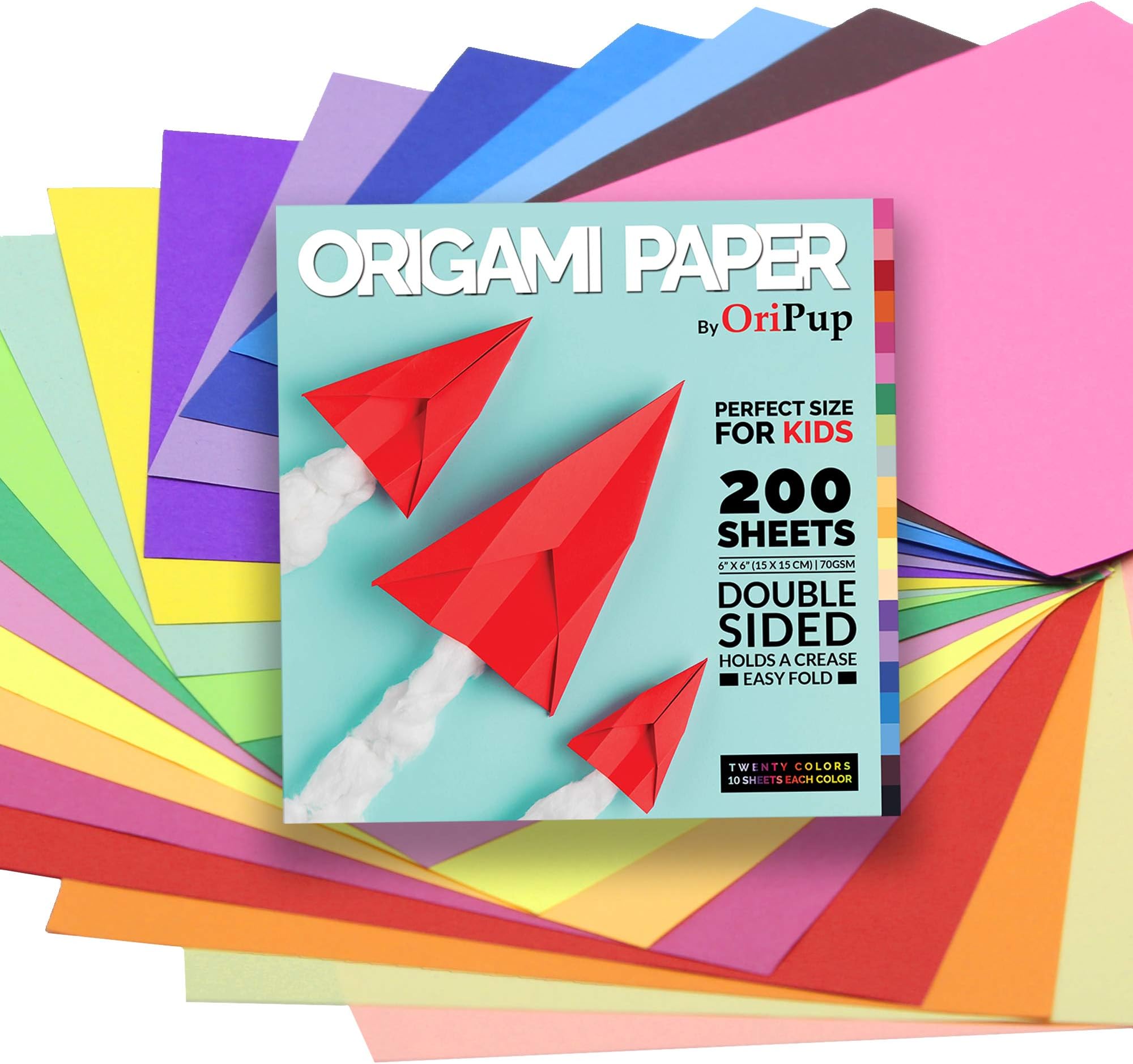 Amazon.com: Oripup Origami Paper Double Sided - 200 Sheets in 20 Colors ...