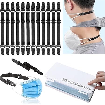 Amazon.com: HX AURIZE Mask Extender Strap Extra Long Adjustable Black 4 ...