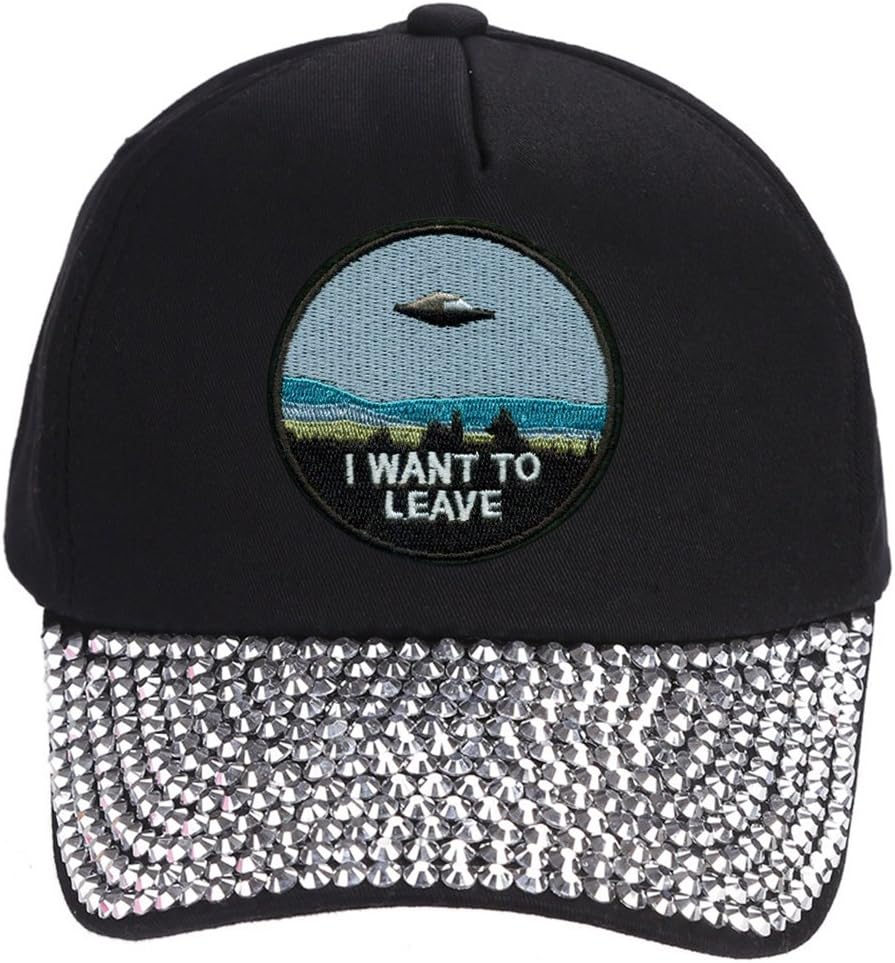 Amazon.com: Alien UFO Hat - Black Rhinestone Adjustable Womens