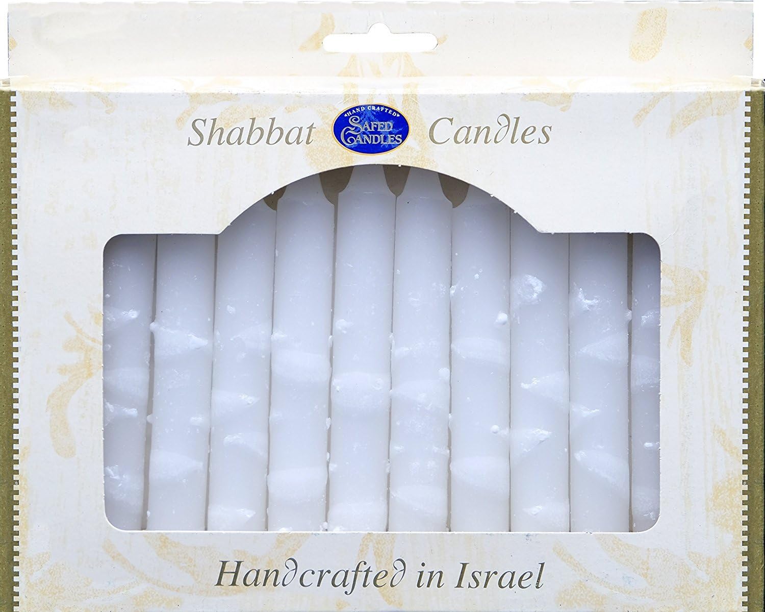 Amazon.com: Handcrafted "White Lace" Jewish Shabbat Candles (Box of 12 ...
