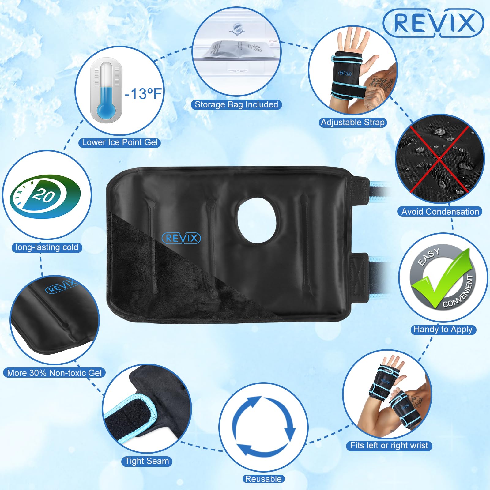 Snapklik.com : REVIX Wrist Ice Pack Wrap For Carpal Tunnel Relief ...