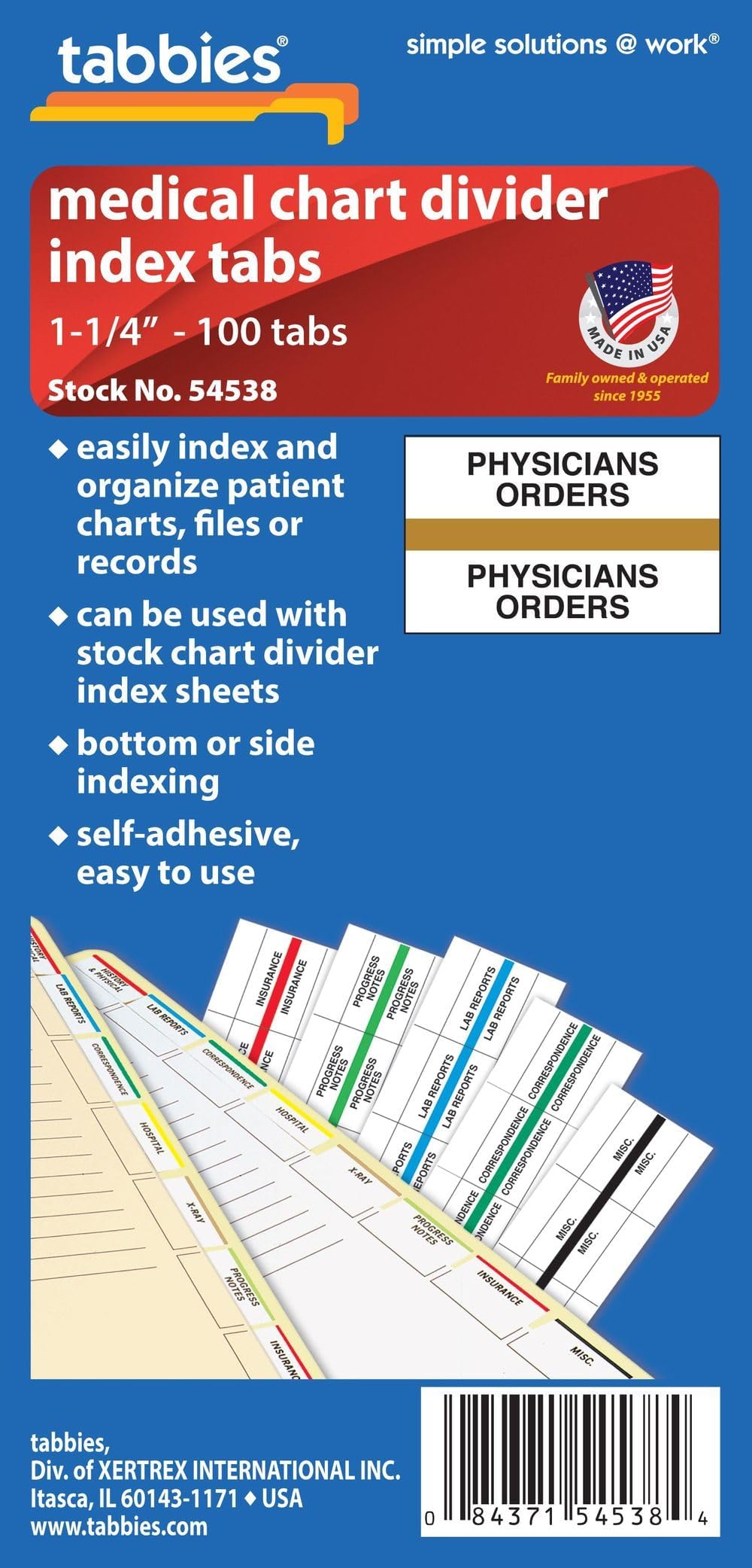 Amazon.com : tabbies Medical Chart Index Tabs LAB Reports 1-1/4"W x 1/2 ...
