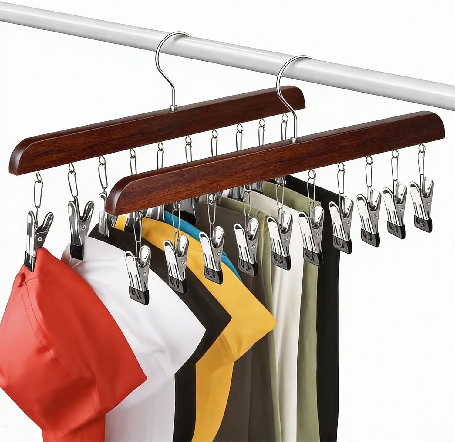 Amazon.com: Closet Organizer with 10 Clips - Space Saving Hanging ...