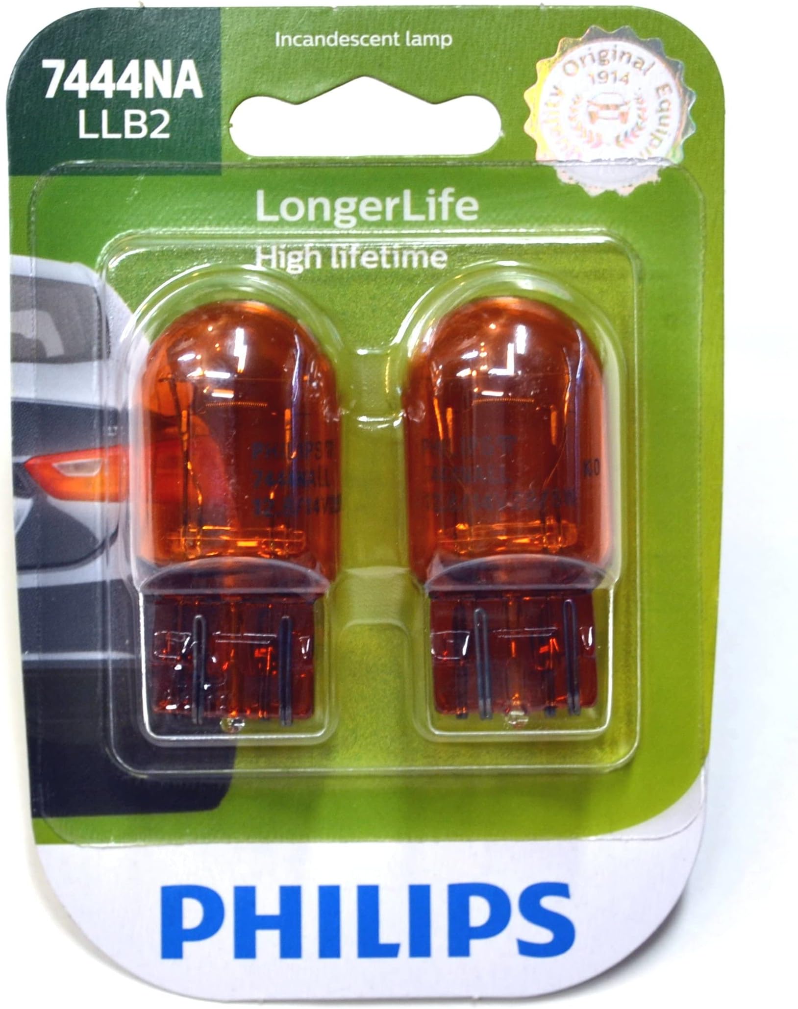 Amazon.com: 7443 AMBER LL BULB 2 PACK : Automotive
