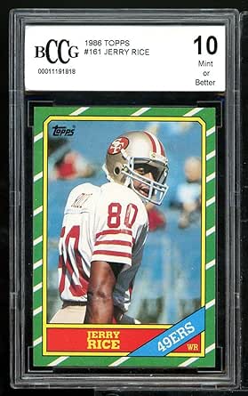 Amazon.com: 1986 Topps #161 Jerry Rice Rookie Card BGS BCCG 10 Mint+ ...