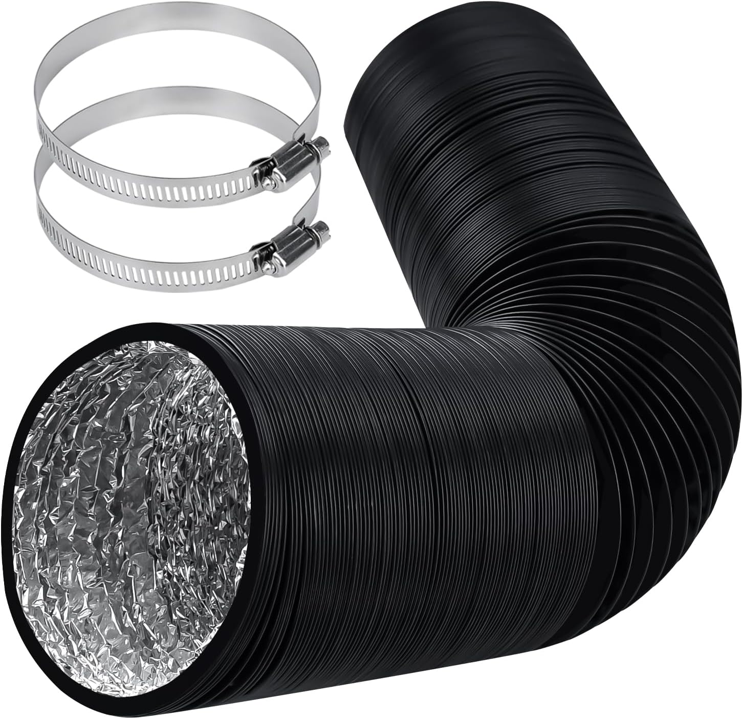 6 Inch Dryer Vent Hose, Heavy-Duty Dryer Duct,6.56 FT Flexible Ducting ...