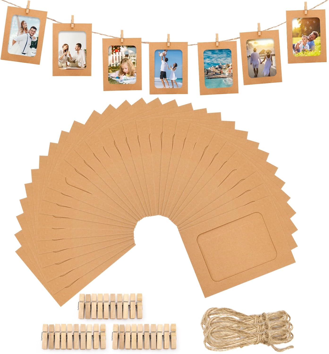 Amazon.com - Anwyll 30Pcs Paper Picture Frames - 4x6'' Kraft Paper ...