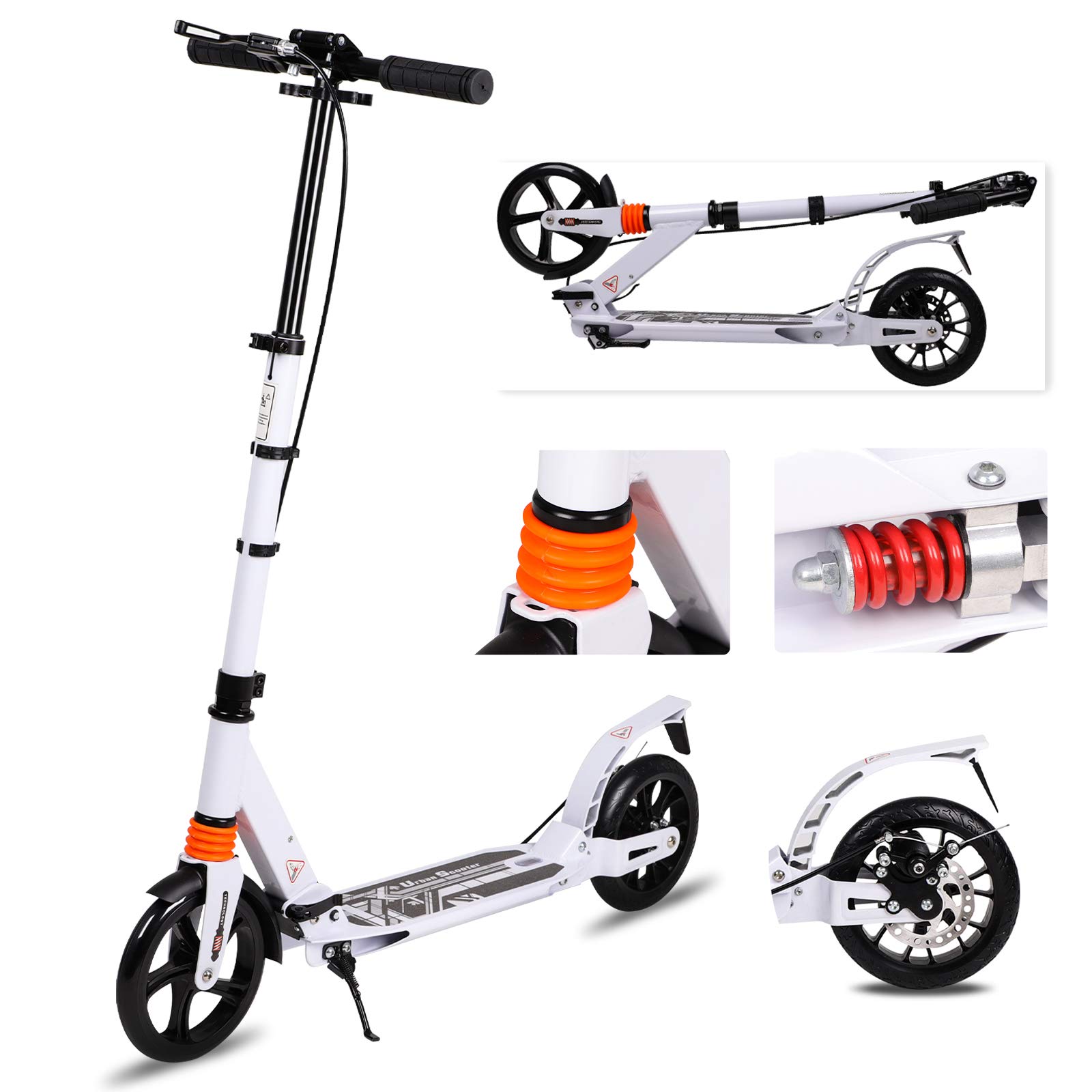 Buy Adult Scooter with Disc Handbrake, Lightweight Easy Folding Kick ...