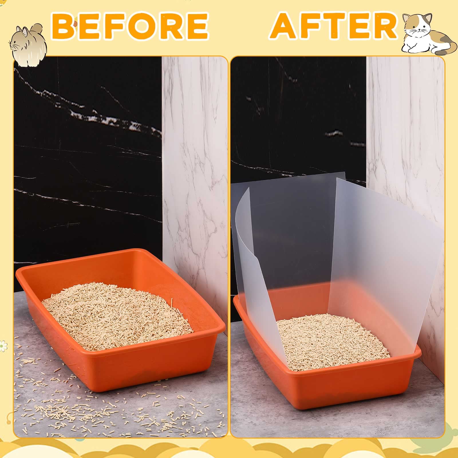 Snapklik.com : Maitys 20 Pcs Cat Litter Box Pee Shields Transparent Cat ...