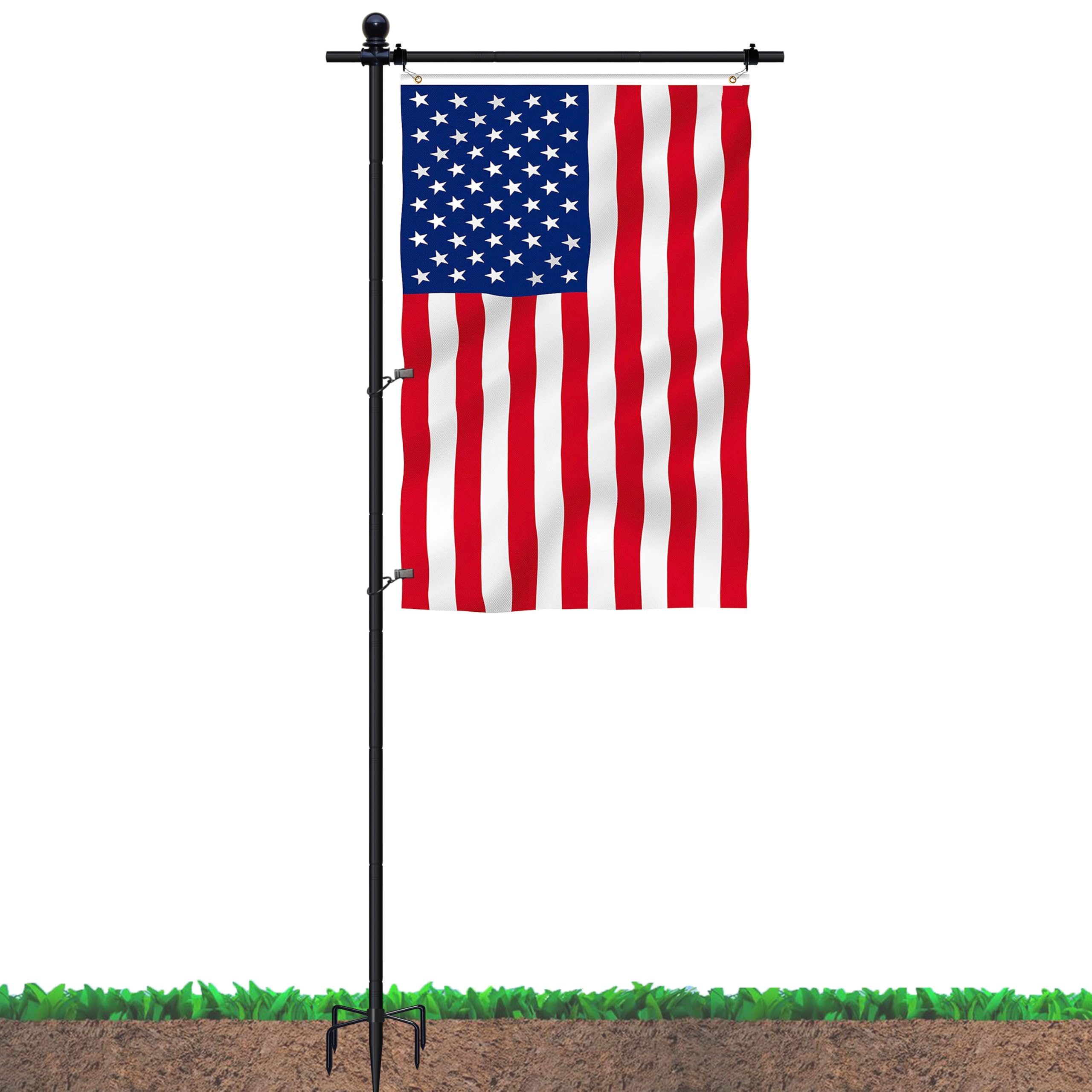 Large Wooden Garden Flag Pole Landscaping With Flag Pole