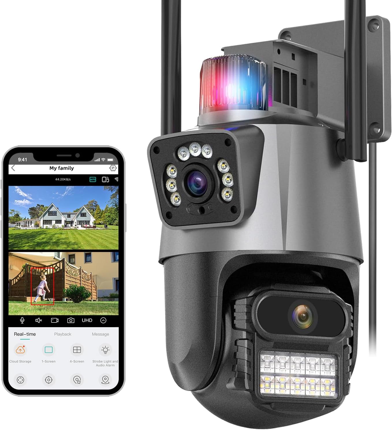 Amazon.com : JIENVEY 3K 5MP Dual Lens Security Cameras Wireless Outdoor ...