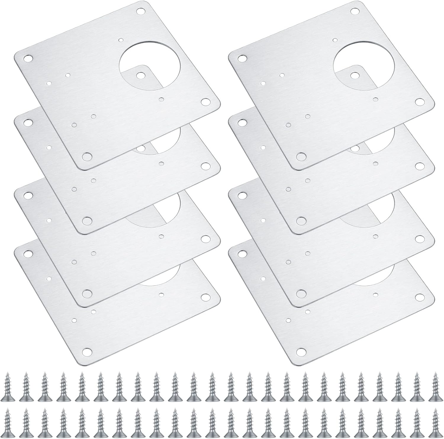 8 Pcs Hinge Repair Plates, Stainless Steel Cabinet Hinges Repair ...
