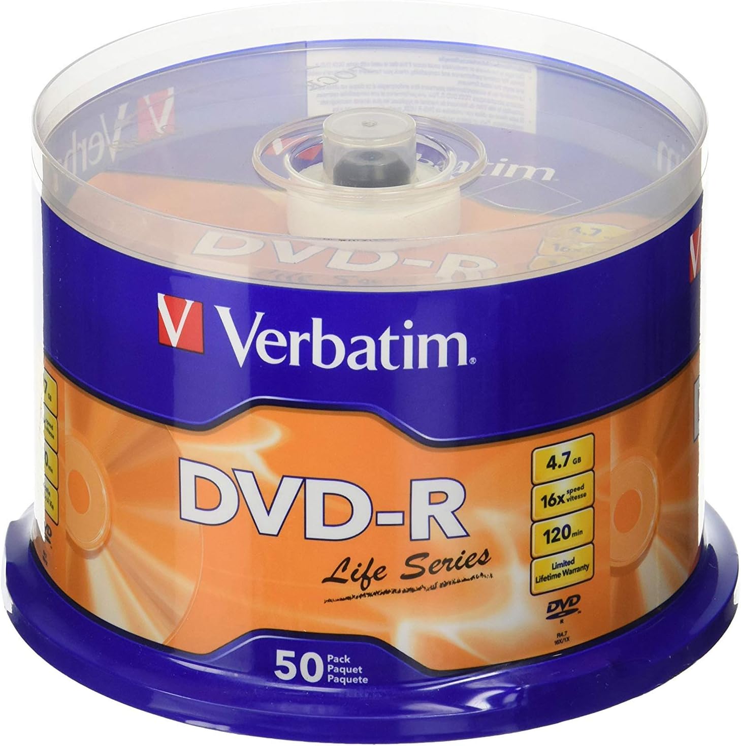Amazon.com: Verbatim(R) Life Series DVD-R Disc Spindle, Pack Of 50 : Electronics