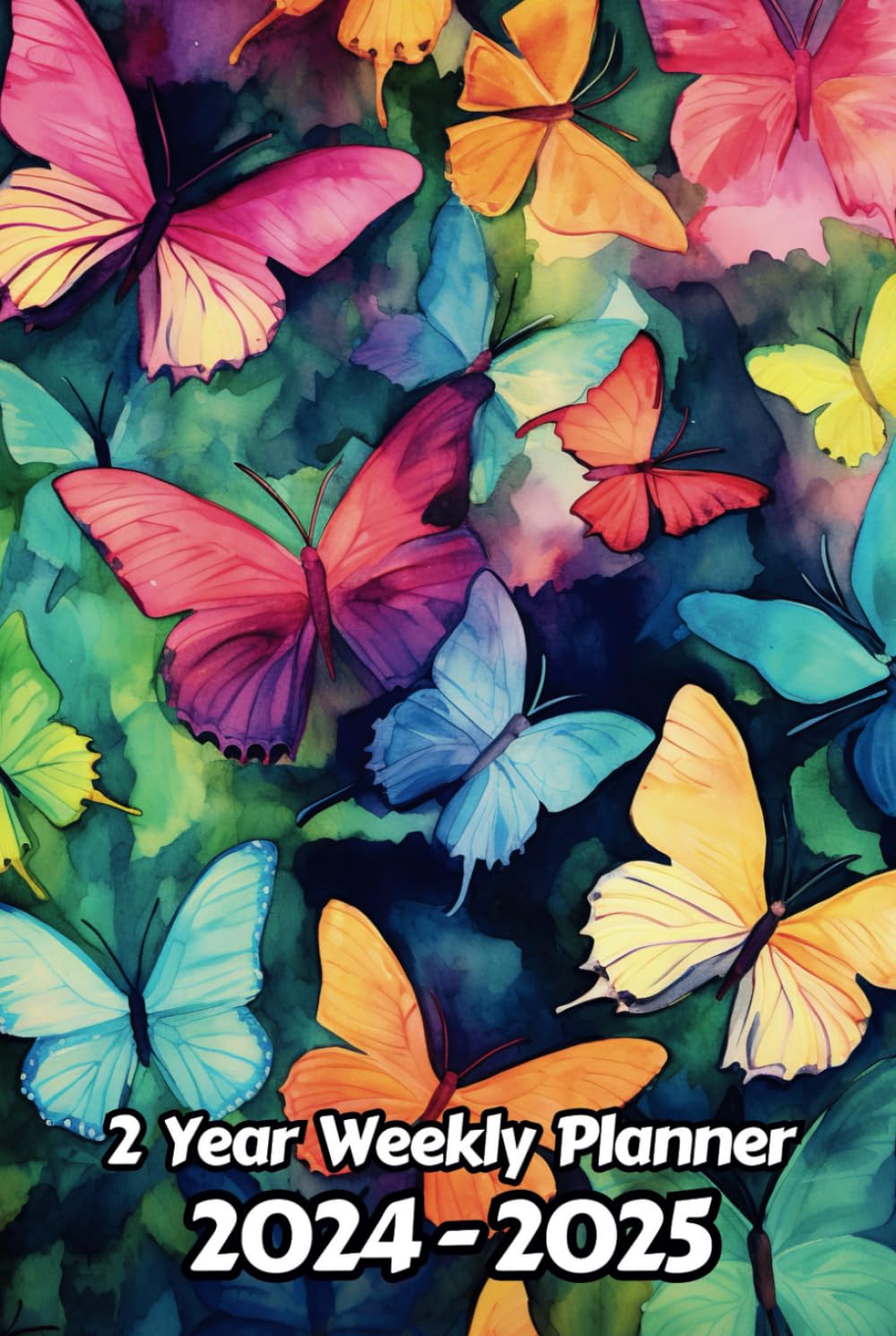 Watercolor Butterflies 2 Year Weekly Planner 2024-2025: 104 Week ...