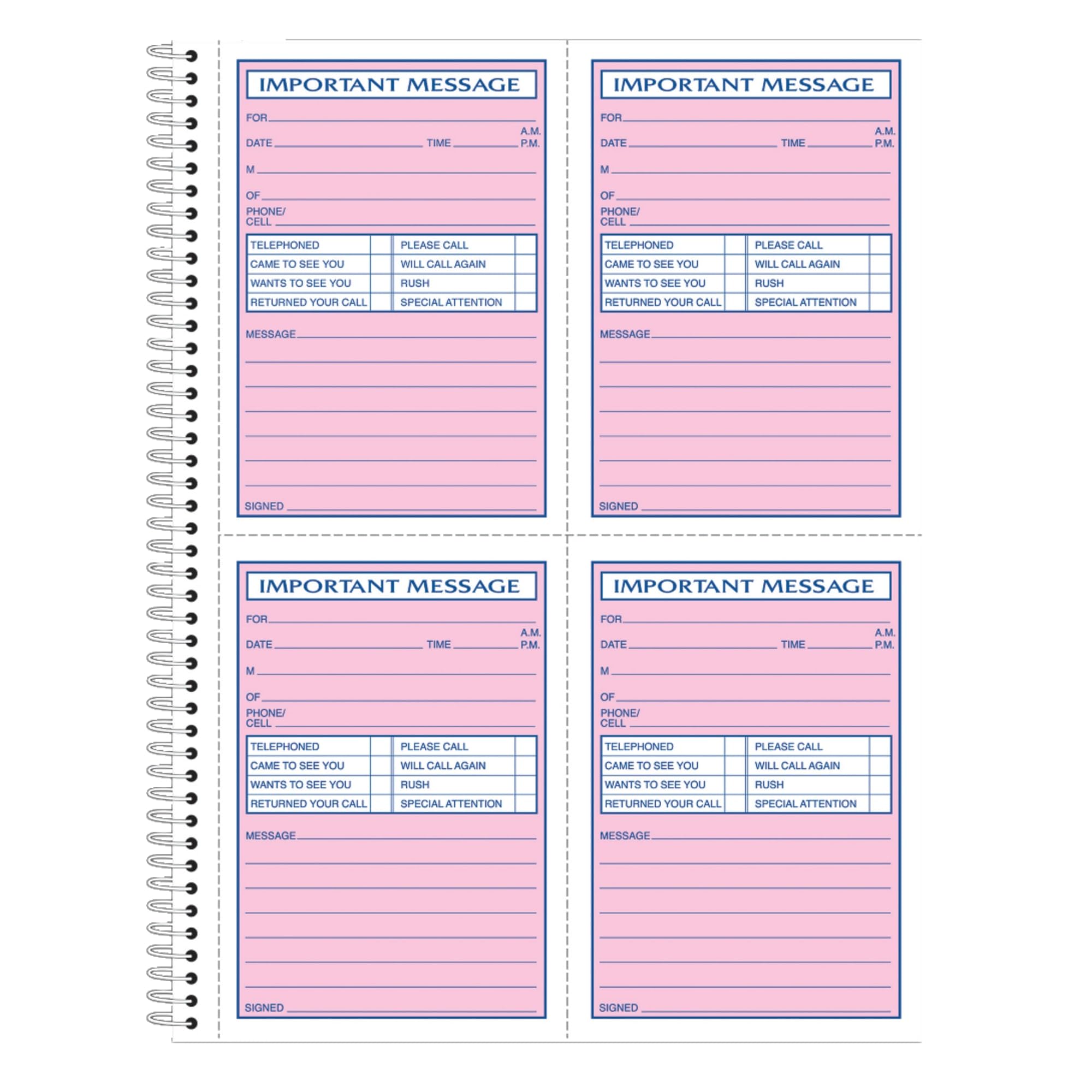 Amazon.com : Adams Spiral Bound Phone Message Book, Carbonless ...