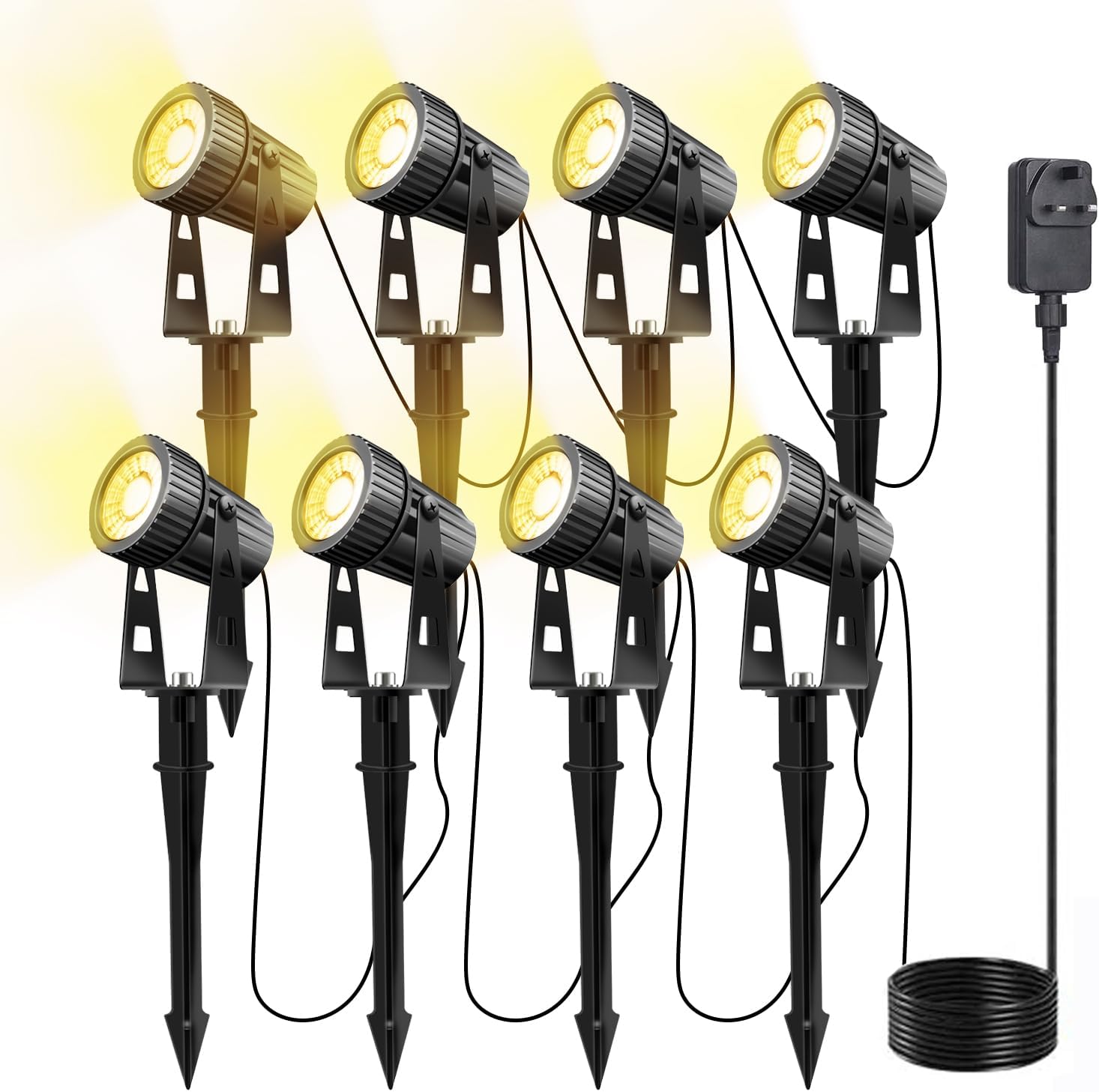 Arotelicht 8pcs Garden Spike Lights, LED Spotlight IP65 Waterproof, COB ...