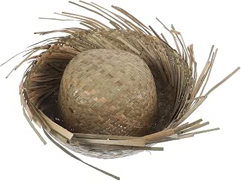 VALICLUD Straw Hat Hawaiian Luau Hat Farmers Straw Woven Funny Party ...